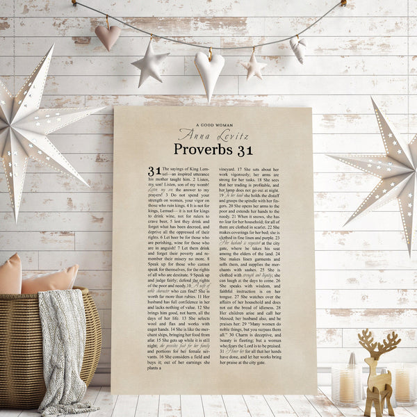 Personalized Proverbs 31 Canvas Wall Art – Honeycomb Proverbs
