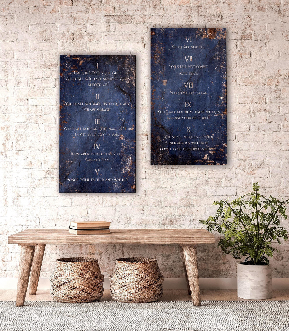 Saphire-Stone Inspired, Ten Commandments Metal Tablets – Honeycomb Proverbs