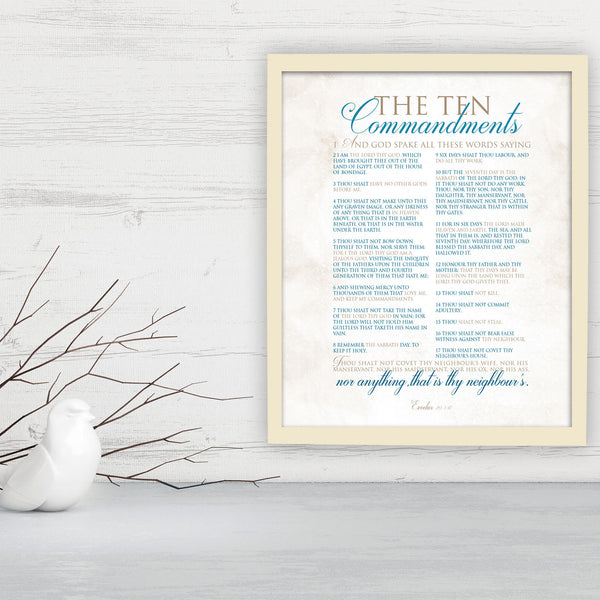 Framed 10 Commandments Scripture Art – Honeycomb Proverbs
