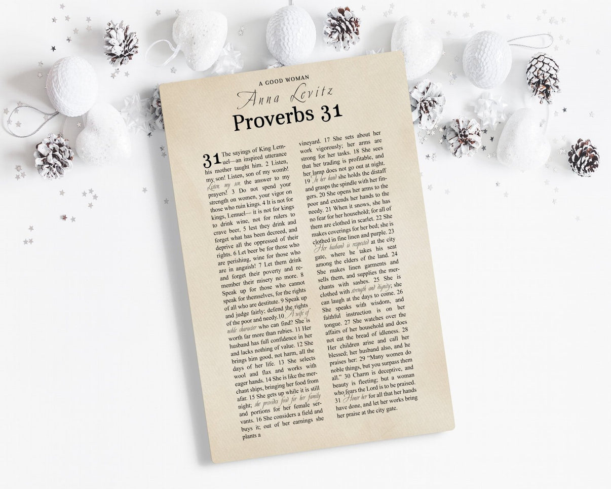 Personalized Proverbs 31 Canvas Wall Art – Honeycomb Proverbs