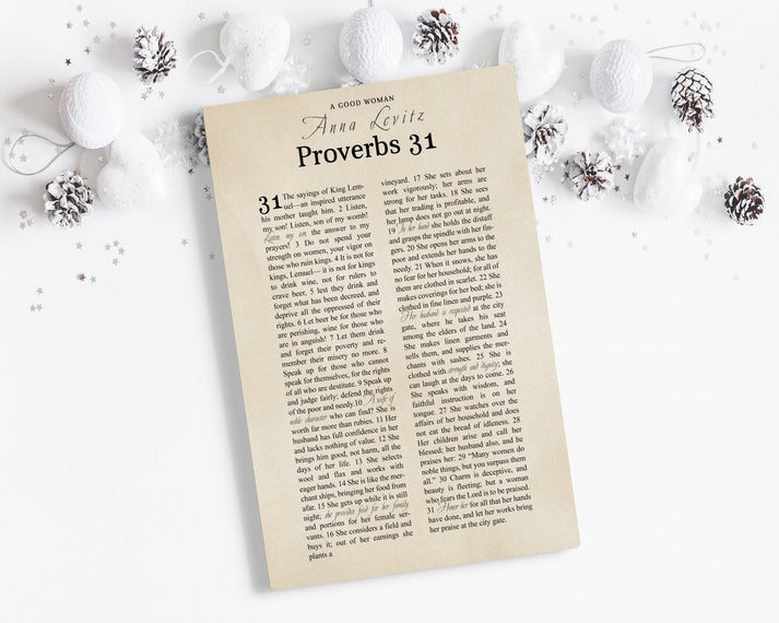 Personalized Proverbs 31 Canvas Wall Art – Honeycomb Proverbs