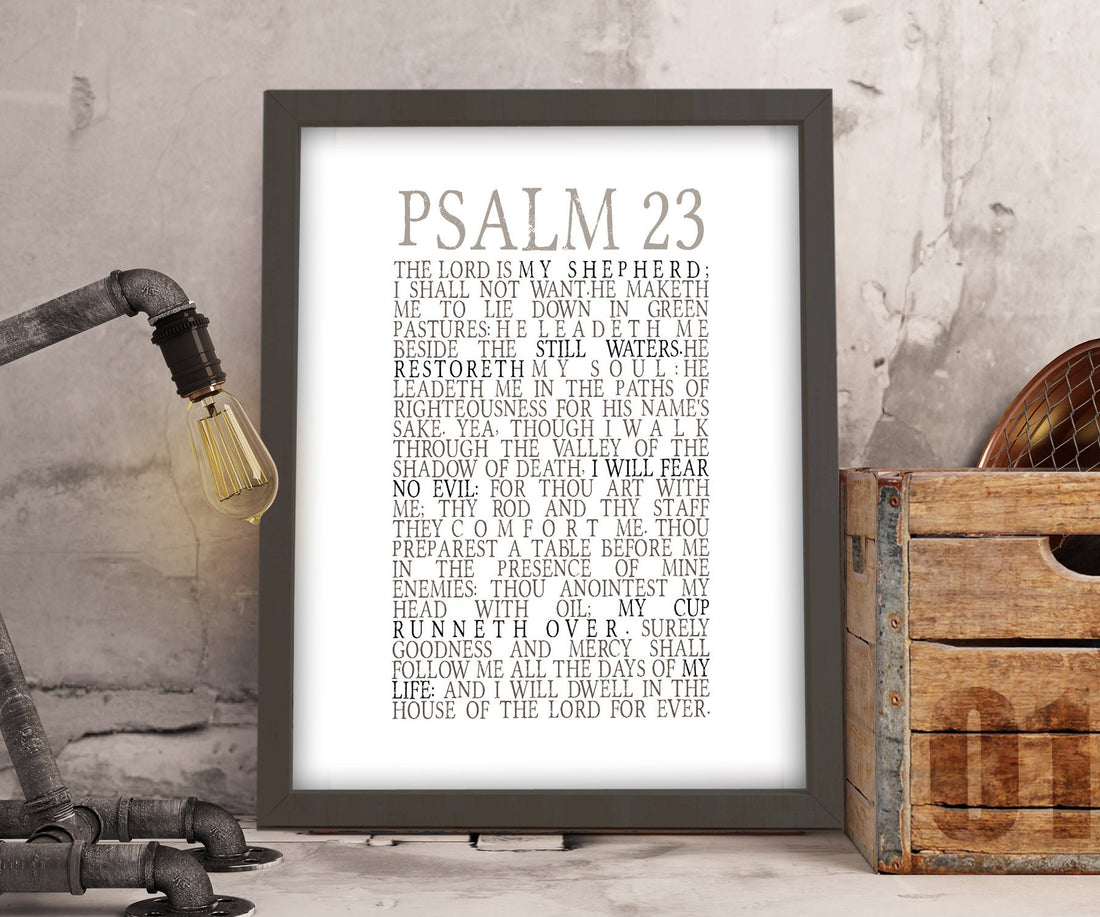 Psalm 23 Framed Scripture Art – Honeycomb Proverbs
