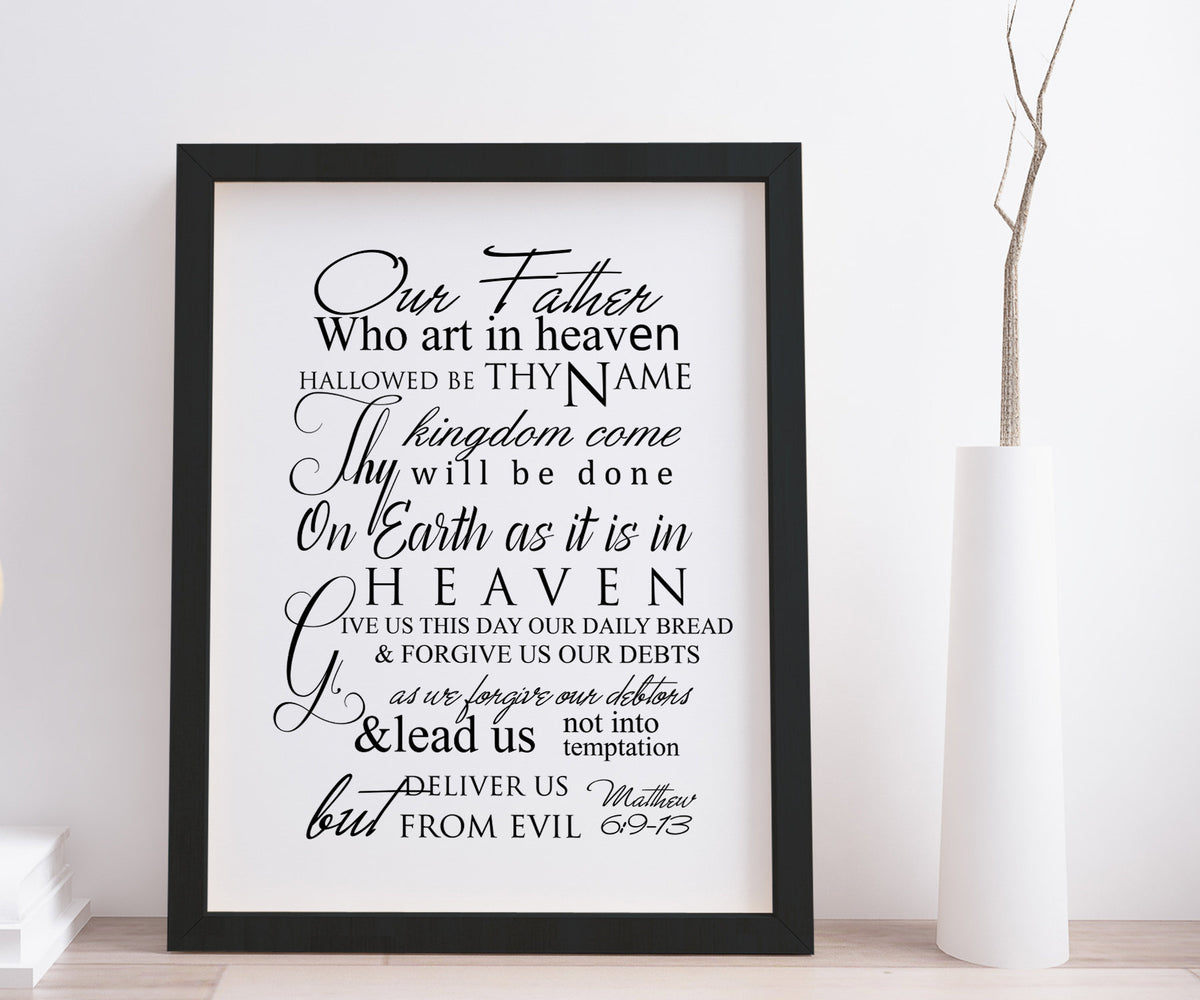 The Lord's Prayer Framed Scripture Art – Honeycomb Proverbs