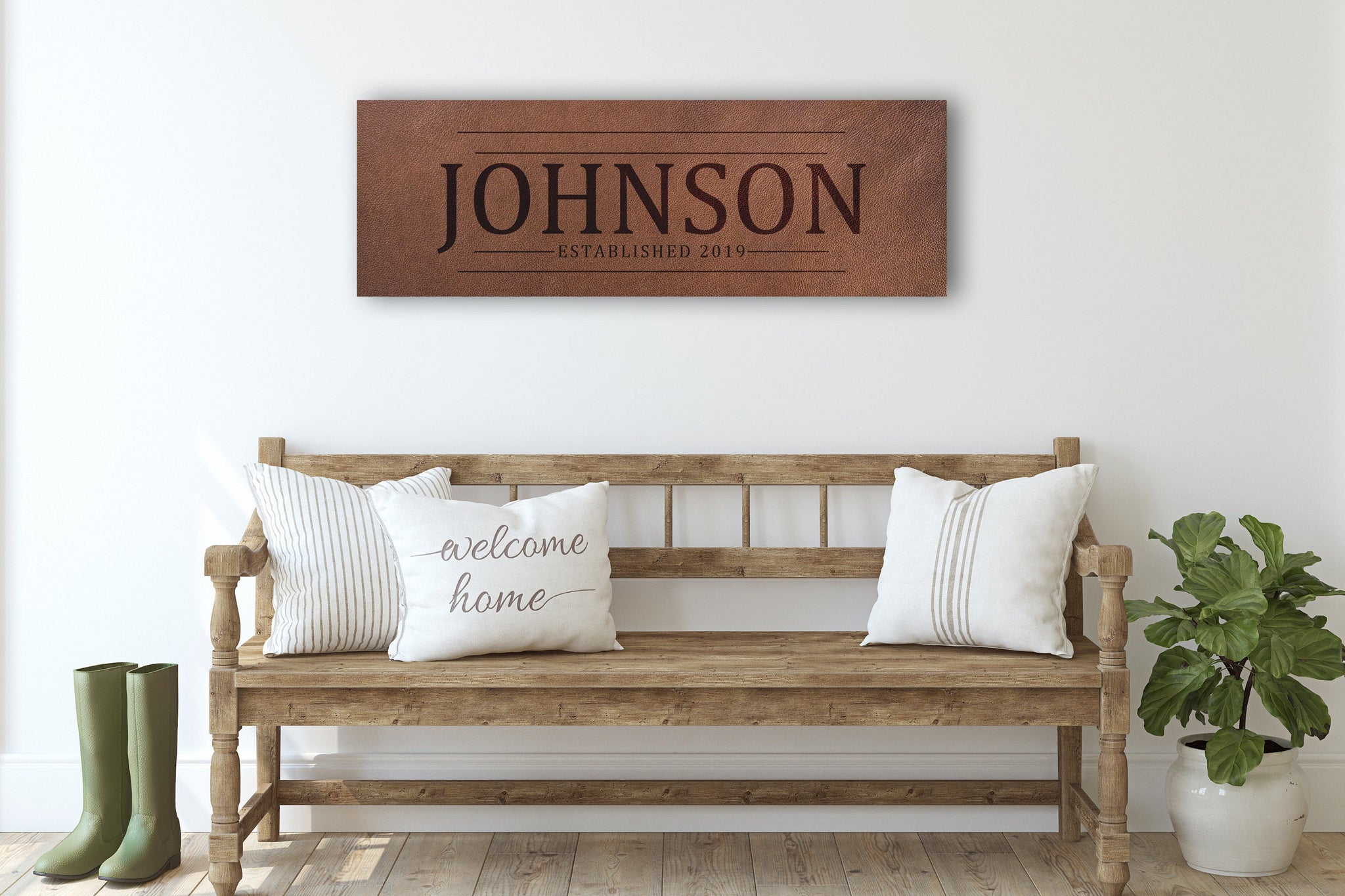 Custom Faux Leather Name Sign – Honeycomb Proverbs