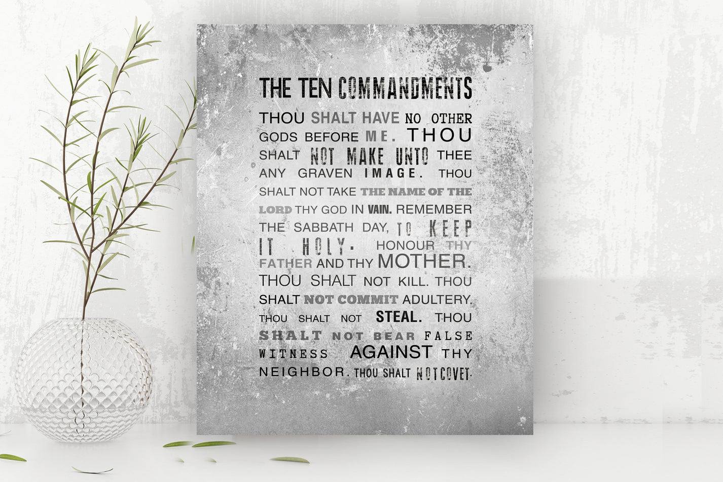 10 Commandments Sign on Tin – Honeycomb Proverbs