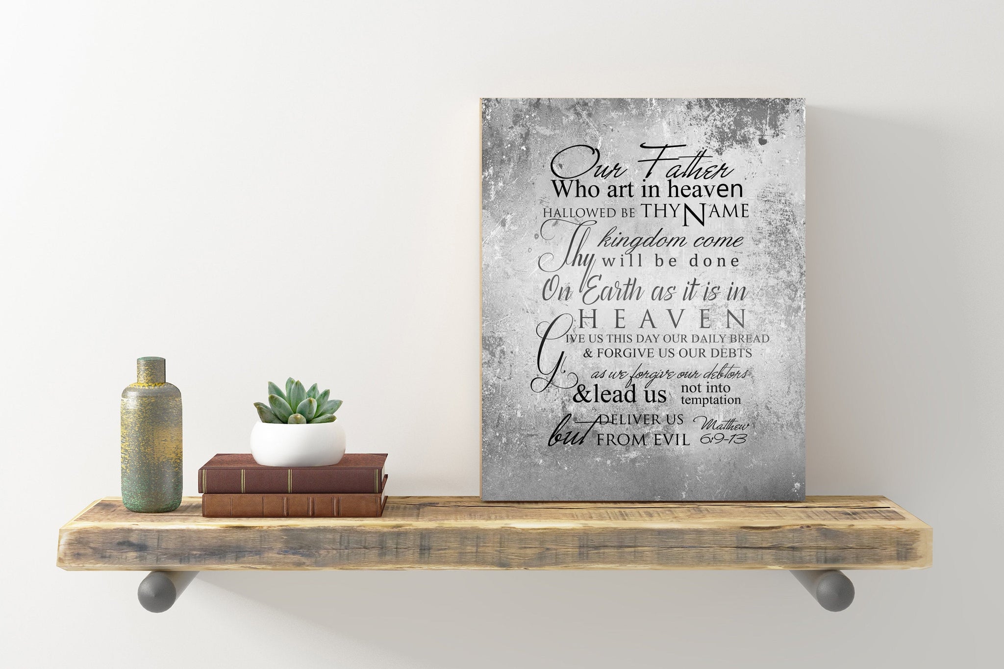 The Lords Prayer Distressed Scripture Sign – Honeycomb Proverbs