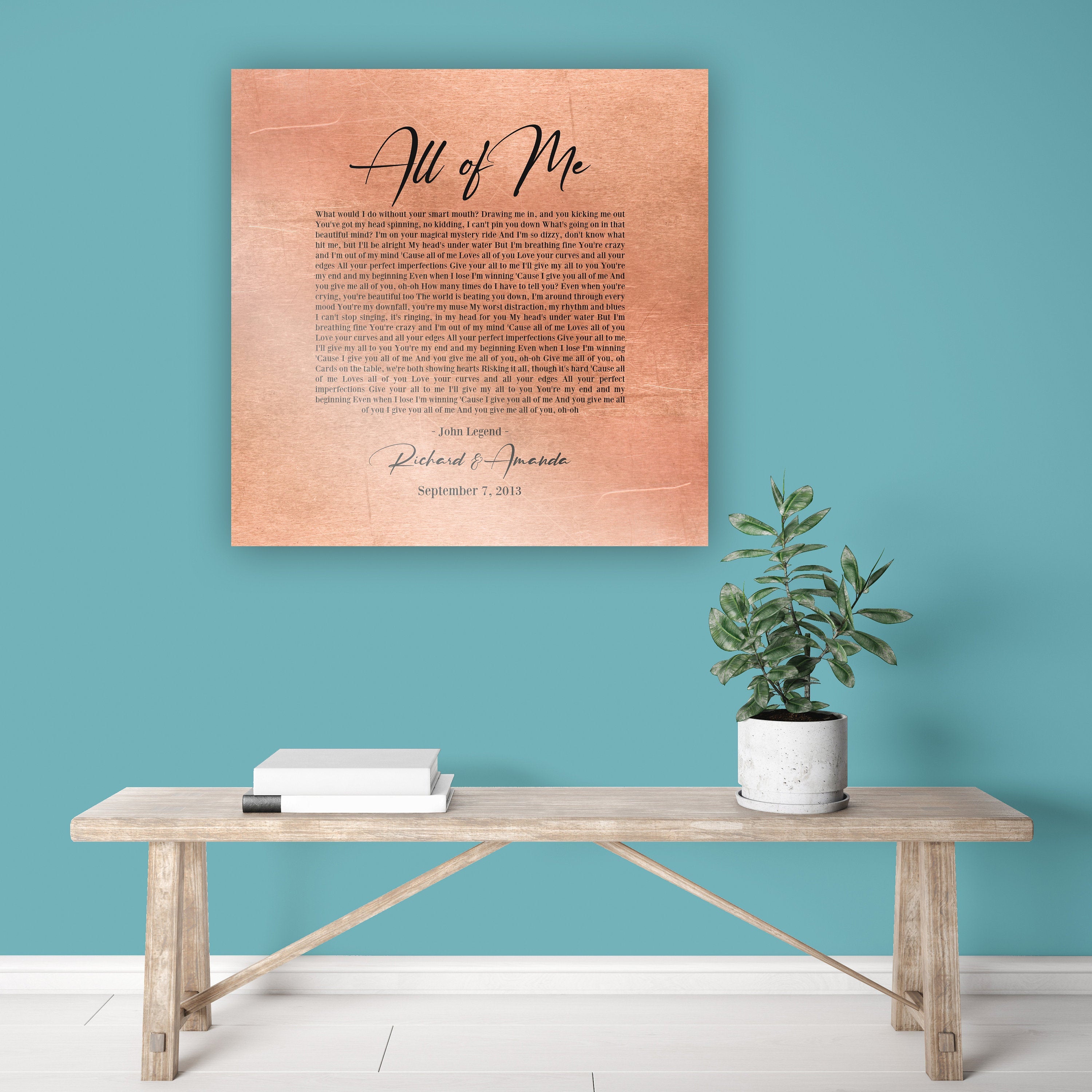 Personalized Copper Song Lyric Sign – Honeycomb Proverbs