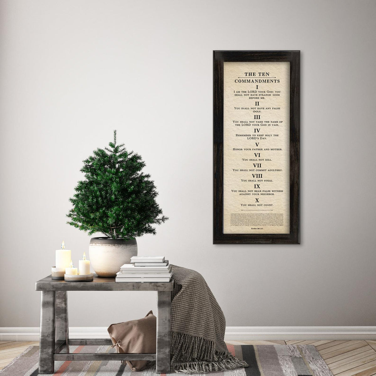 Framed Ten Commandments Parchment Wall Art – Honeycomb Proverbs